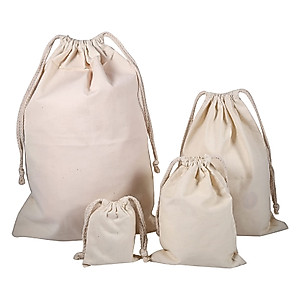 Tyenaza Eco-Friendly Cotton Storage Sack, Large Drawstring Bag for Home Organization and Travel Purposes (15 * 20cm)