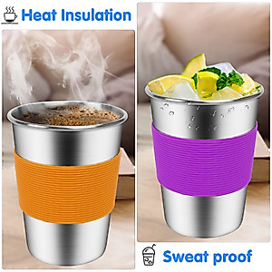 EWSNmata Kids Stainless Steel Cups, 12oz Toddlers Tumbler Spill Proof for School, Kids Metal Drinking Glasses, 6 Pack Unbreakable Water Glasses for Children, Adults, Outdoor, Indoor