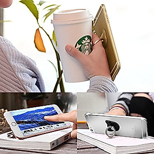 360 Rotation Cell Phone Ring Holder Stand,Finger Ring Grip with Car Mount Hooks for Smartphones and Tablets-Blooming Mandala Blue Large Scale