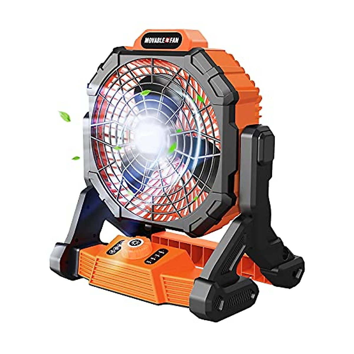 OTYTY Portable Fan Rechargeable, Cordless Fan for Jobsite & Industrial, 14400mAh Battery Operated Fan with LED Light, 3500CFM Strong Airflow, 270° Adjustable Quiet and Powerful Personal Fan