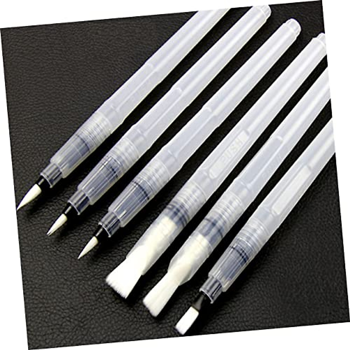 TEHAUX Water Brush Pen 9 Pcs White Ink Pen Set Water Brush Pen Water Soluble Colored Pencils Painting Pen Fountain Pen Flat Pen Colored Watercolor Brush Water Coloring Brush Pen