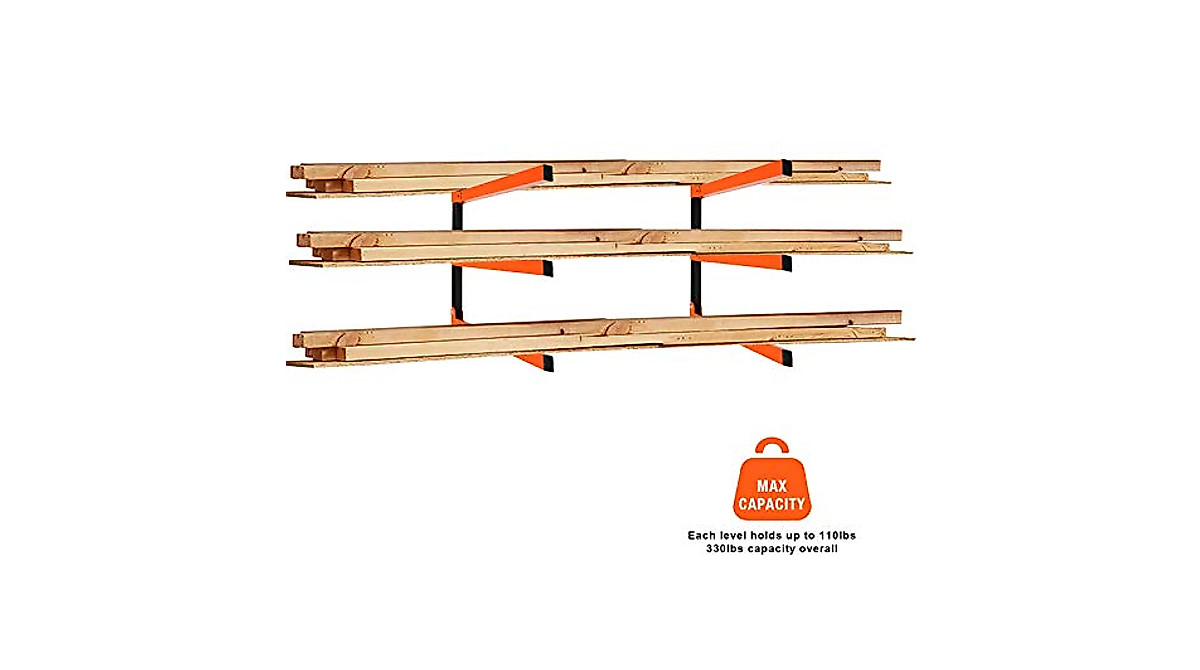 Wallmaster Metal Lumber Storage Rack - Heavy-Duty Wall Organizer
