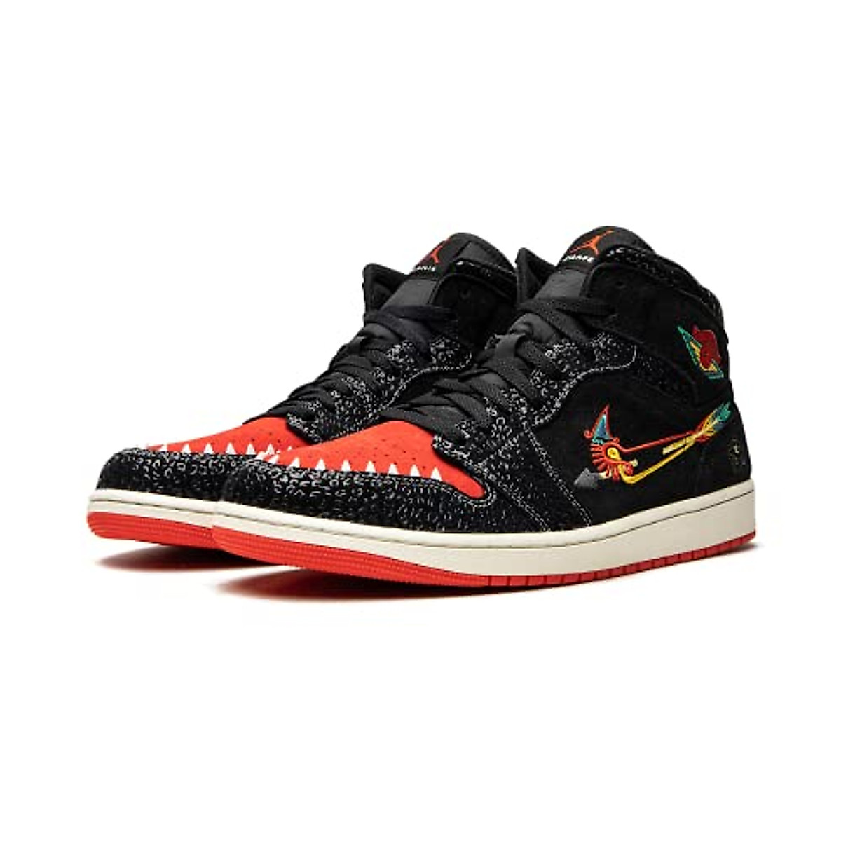 Nike mens Jordan 1 Mid Basketball Limited Siempre Familia DN4904-001, Black/Chile Red-sail, 9.5