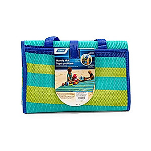 Camco Handy Mat with Strap, Perfect for Picnics, Beaches, RV and Outings, Weather-Proof and Weather Resistant (Green/Turquoise - 60" x 78") (42806)