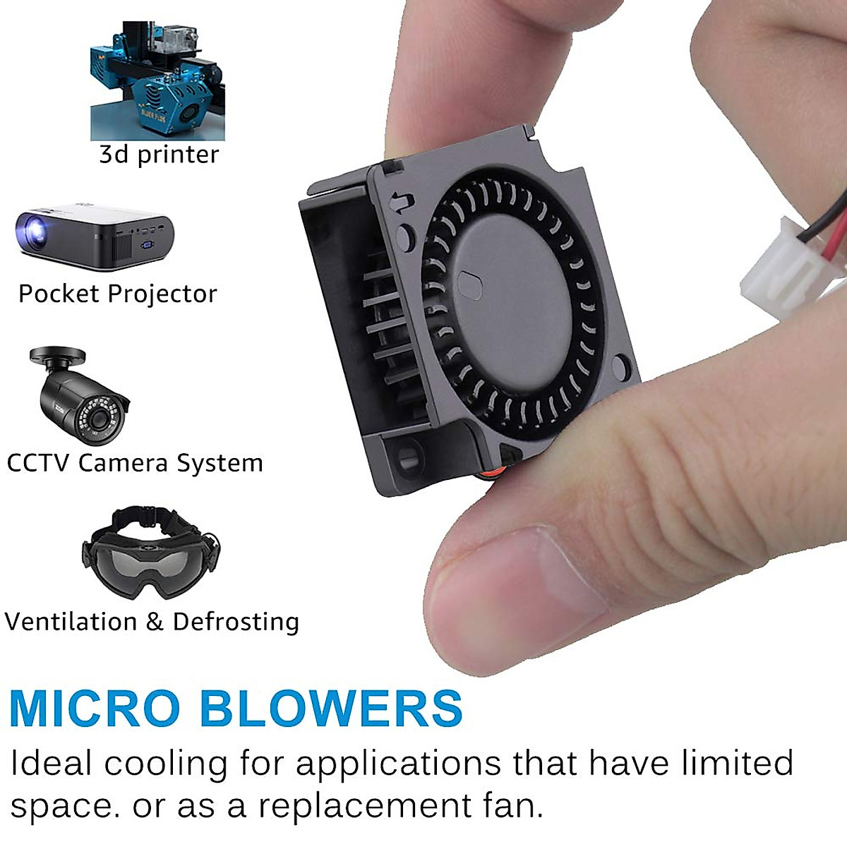 Gdstime 30mm x 30mm x 10mm 12V Mini Brushless Cooling Blower Fan Dual Ball Bearing