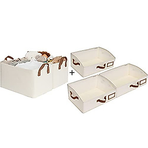 StorageWorks 5-Pack Storage Baskets For Shelves With Metal Frame, Rectangle Storage Bins