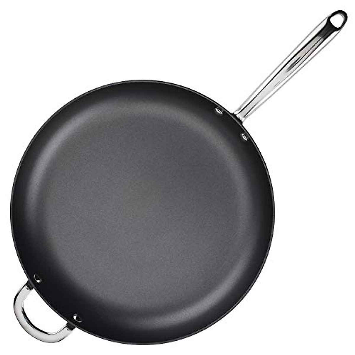 Rachael Ray 80089 Professional Hard Anodized Nonstick Frying/Fry Pan/Skillet with Helper Handle, 14 Inch - Gray