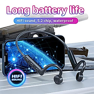 TWIFER Bone Conduction Headset Wireless Bluetooth 5.1 Earphone Waterproof Sports Noise Cancelling Headphone with Microphone for Cycling Yoga Running