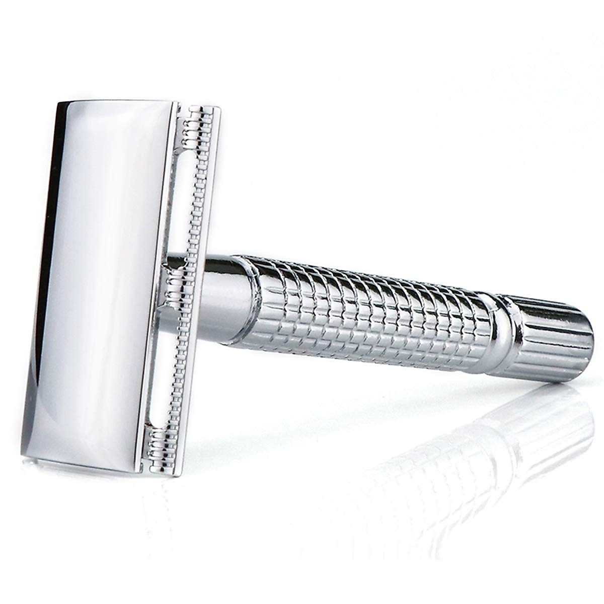 BAILI Classic 3-Piece Double Edge Safety Razor Wet Shaving for Men Women with Platinum Blade and Mirrored Travel Case BD171