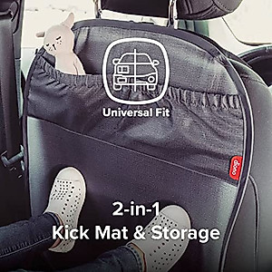 Diono Stuff 'N Scuff XL Kick Mat Back Seat Protector for Kids Feet with Storage Pocket, 100% Water Resistant for Protection of Your Upholstery from Dirt, Mud, Scratches, Gray