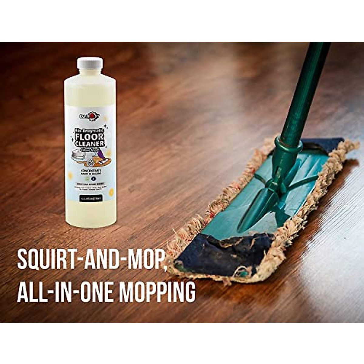 DU-MOST Enzymatic Floor Cleaner Concentrate (1 Oz Makes 1 Gal), No, Streak, No Rinsing, Kids & Pets Safe, Hard Surface Floors, Citrus Scent, 16 Fl Oz