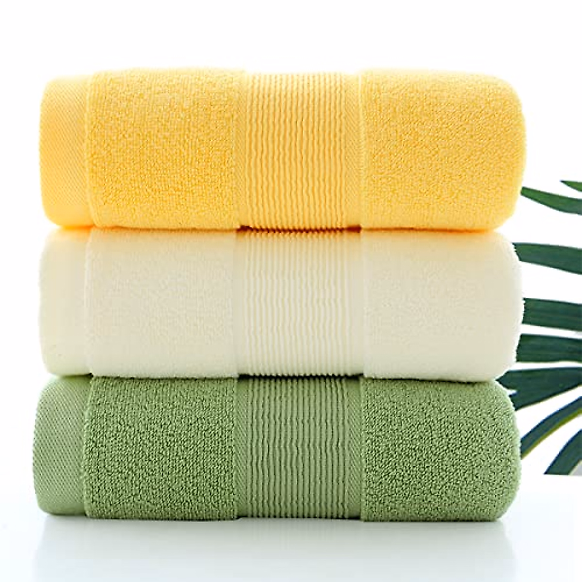 Pidada Hand Towels Set of 2 100% Cotton Absorbent Soft Towel for Bathroom 13.8 x 29.5 Inch (Yellow)