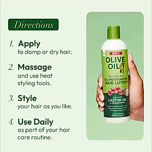 ORS Olive Oil Incredibly Rich Moisturizing Hair Lotion with Castor Oil for Strengthening 8.5 Ounces