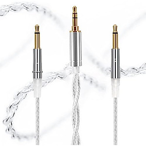 FAAEAL Copper Silver Plated Upgrade Cable,Compatible with Hifiman HE400SE HE4XX,HE-350,Meze 99 Classics,Denon AH-D9200,3.5mm to Dual 3.5mm(1/8”) Aux Cord Replacement Wire