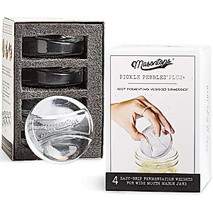 Masontops Pickle Pebble Glass Infinity Weights for Fermenting - Pickling Weight Set - Wide Mouth Mason Jar Fermentation