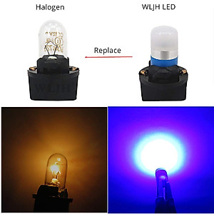 WLJH Blue T10 Led Bulb Dash Lights Dashboard Instrument Panel Cluster Gauge 2825 194 w5w Car Interior Lamp Twist Sockets Pc195 Pc194 Pc168, Pack of 6