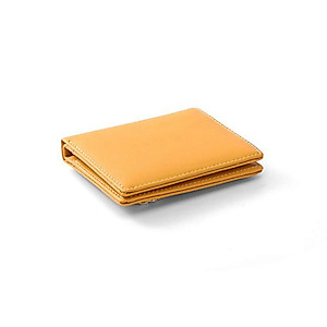 AnnabelZ Women Wallets Small Bifold Leather Pocket Wallet Ladies Mini Short Purse (Yellow)