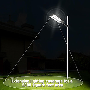 OOOLED Solar Street Lights Outdoor Waterproof 3000W 26000LM 6500K Super Bright White 800PCS LED Chips, Solar Flood Lights Outdoor Motion Sensor with Remote Control, Solar Lights for Outside Yard Patio