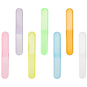 Hedume 35 Pieces Travel Toothbrush Case, 7 Colors Portable Plastic Dust-proof Breathable Toothbrush Holder for Travel, Camping, Home, School, Business