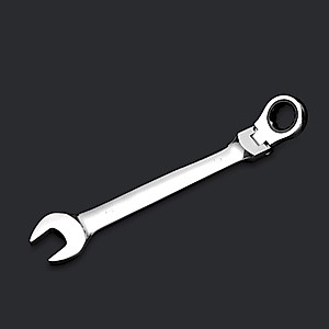 FLZOSPER 12pc. Tightspot Flex-Head Ratcheting Wrench Set，8-19mm Metric CR-V Quick Access Spanner with Portable Toolbox (12PC. Matt Flex Head Wrench)