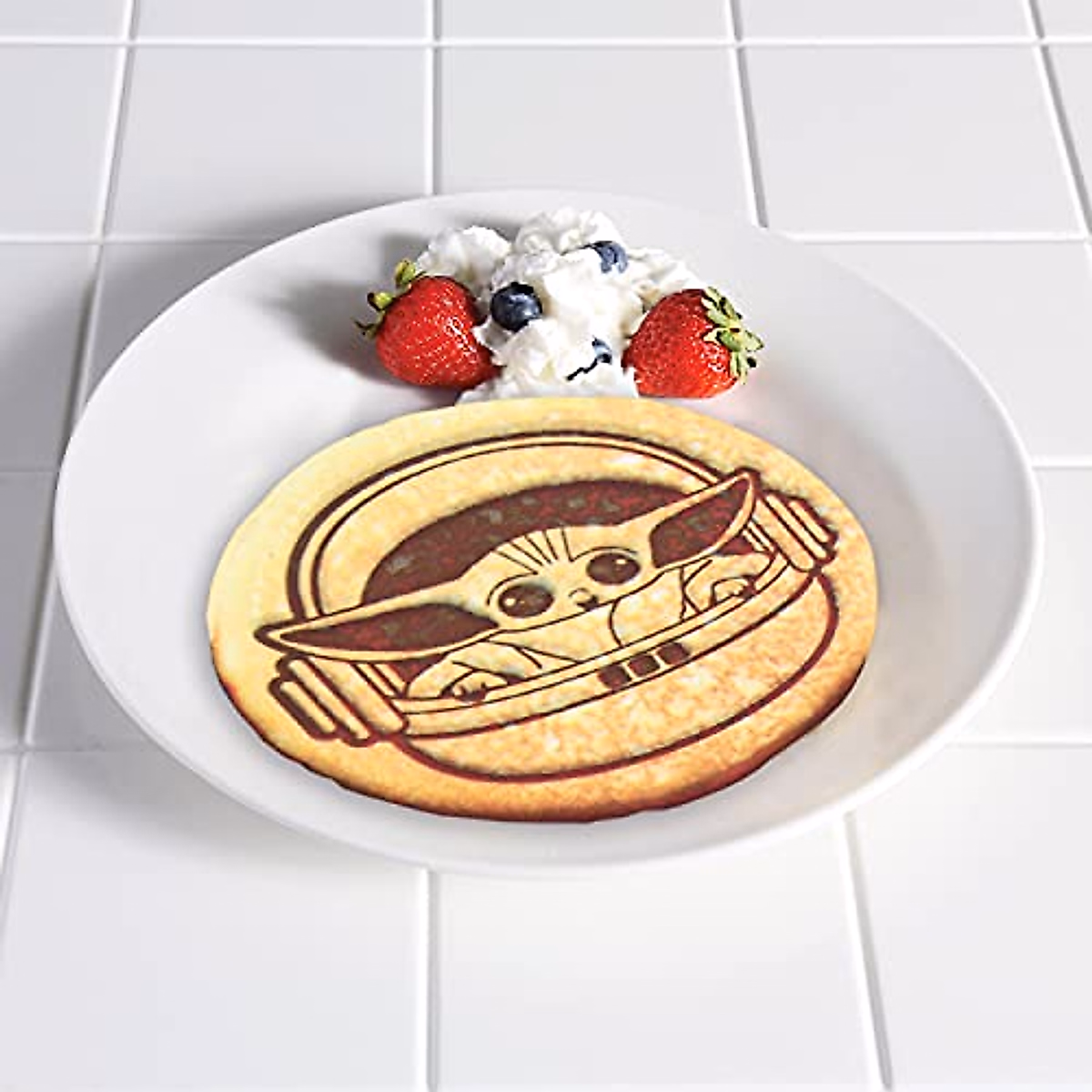Uncanny Brands Star Wars The Mandalorian The Child Waffle Maker- Grogu Waffles