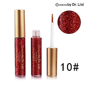 EPILYNX by Dr. Liia Hypoallergenic Eyeliner, Glitter Liquid Eyeliner I Gluten Free and Vegan for Sensitive Skin (10: Red)
