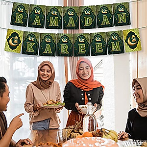 KatchOn, Ramadan Kareem Banner Large - 10 Feet, No DIY | Ramadan Banner for Ramadan Decorations for Home | Ramadan Mubarak Banner for Ramadan Mubarak Decorations | Green Ramadan Party Supplies Banner