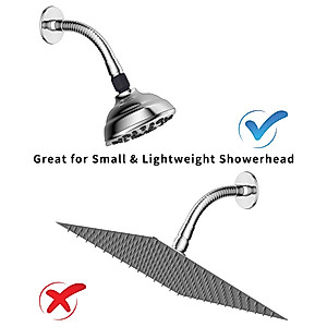 Adjustable Shower Head Extension Arm, Swivel Shower Arm Extension Water Outlet Lowers Existing Shower Head, Easy to Install & Durable 8 Inch Shower Pipe Extension with Flange for Bathroom