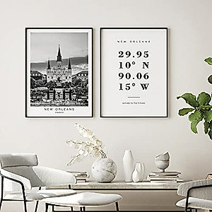 Dear Mapper New Orleans United States View Abstract Road Modern Map Art Minimalist Painting Black and White Canvas Line Art Print Poster Art Print Poster Home Decor (Set of 3 Unframed) (12x16inch)