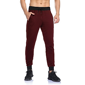 Muscularfit Linen Pants Lightweight Pants Men 2023 Casual Loose Lace-Up Elasticated Sport Sweatpants Regular Fit Solid Straight Legs Mens Cargo Pants Elastic Waistband Wine XL