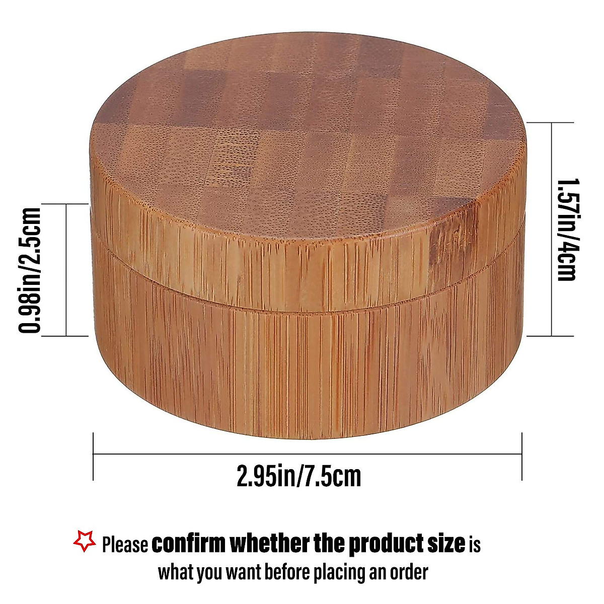 Frienda 30 ml Empty Loose Powder Container Bamboo Cosmetic Makeup Loose Powder Box Case Holder with Sifter Lids and Puff