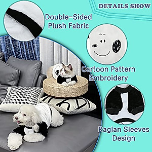 MESHEEN Dog Sweaters Shirt for Small Dogs and Cats Made of Soft Skin Friendly Double Sided Plush Fabric Keep Your Pet Warm and Cozy, Dog Coat Use Snoopy Cartoon Pattern Embroidery Design