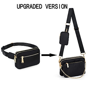 UTO Small Crossbody Bags for Women 3 in 1 Trendy Belt Purse Fashion Designer Mini Cute Sling Fanny Chest Pack