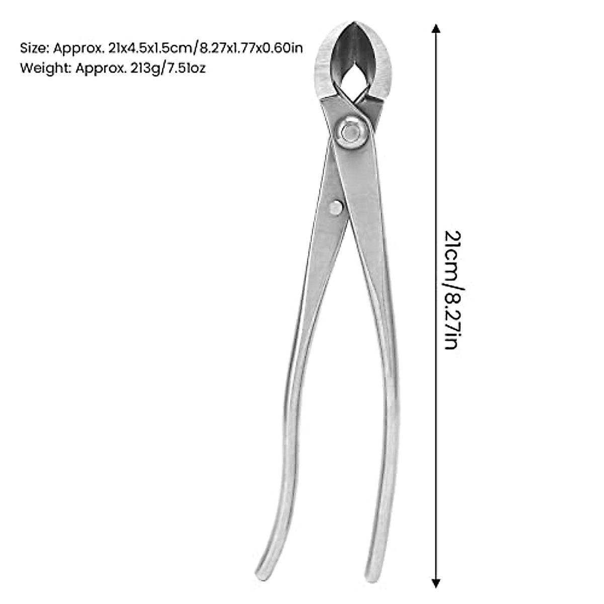 Socobeta Concave Root Cutter, Abrasion Resistant Bonsai Cutters Stainless Steel High Hardness Professional 21cm/8.27in Effective Rustproof for Gardening Tool