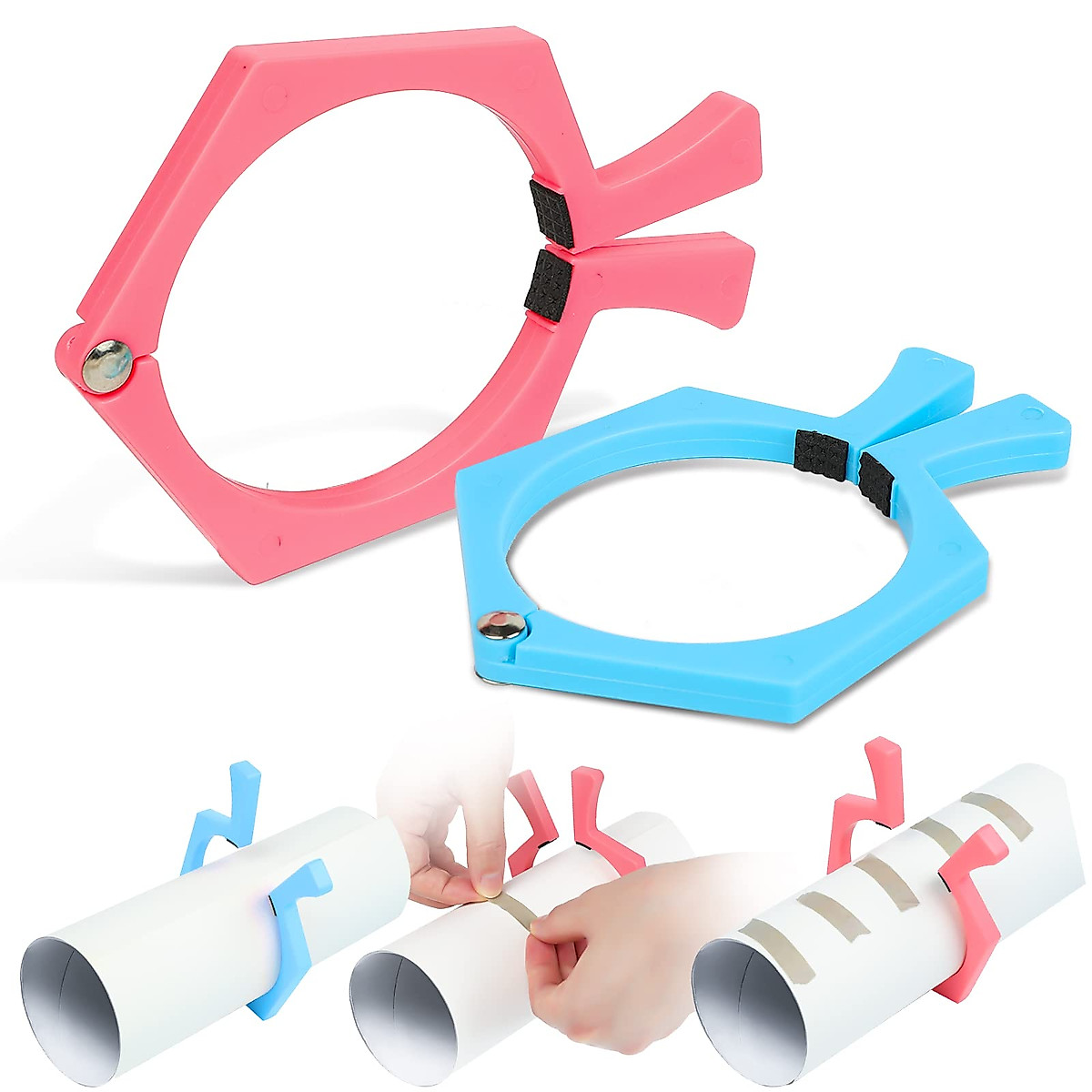 TEASIK 2 Pack Sublimation Tumblers Pinch, Cup Clip Tool for 20 Oz Sublimation Blanks Tumblers Supplies for Sublimation Paper and Tumblers (Pink+Blue) (DFAH54)