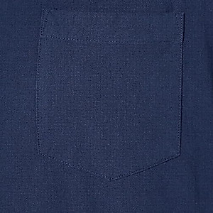 Amazon Essentials Men's Long Sleeve Shirts Casual - Regular-Fit Pocket Oxford, Navy, X-Large