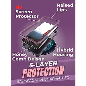 ArmadilloTek Vanguard Compatible with Samsung Galaxy S21 Ultra Case, Military Grade Full-Body Rugged with Built-in Kickstand [Screenless Version] - Purple