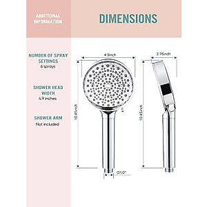 Cobbe Filtered Shower Head with Handheld, High Pressure 6 Spray Mode Showerhead with Filters, Water Softener Filters Beads for Hard Water - Remove Chlorine - Reduces Dry Itchy Skin, Chrome