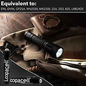 LOOPACELL AAAA Batteries, 1.5V Alkaline AAAA Battery (2 Pack)