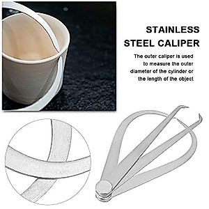 2PCS Inside Outside Calipers Machinist Stainless Steel Measuring Metalworking Tools Set Metal Firm Friction Joint 6"