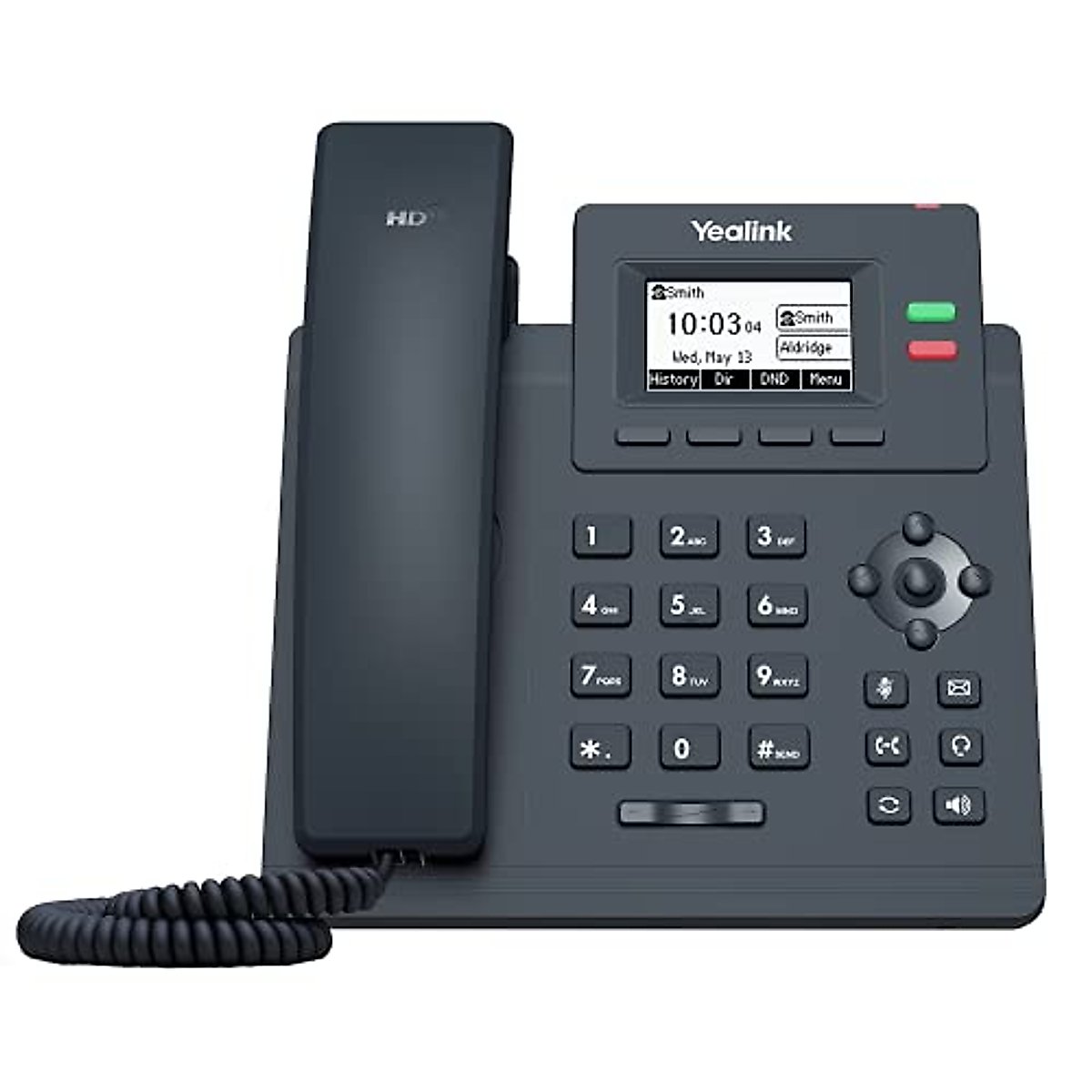 Yealink T31G IP Phone, 2 VoIP Accounts. 2.3-Inch Graphical Display. Dual-Port Gigabit Ethernet, 802.3af PoE, Power Adapter Not Included (SIP-T31G)
