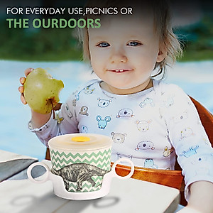 Greentainer 5 PC Kids Toddler Dinnerware Sets Bamboo Toddlers Dishes Set Kids Feeding Plates and Bowls Sets with Sunction and Utensil Flatware Durable & BPA Free