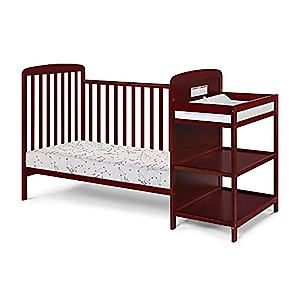 Suite Bebe Ramsey 3 in 1 Convertible Crib and Changer in a Cherry Finish