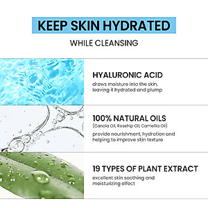 coxir ULTRA HYALURONIC CLEANSING OIL l Gentle Korean Facial Cleanser, Blackhead, Makeup Removal with Hyaluronic Acid, Plant-based oils, No Mineral Oil [5.07 Fl.oz(pack of 1)]