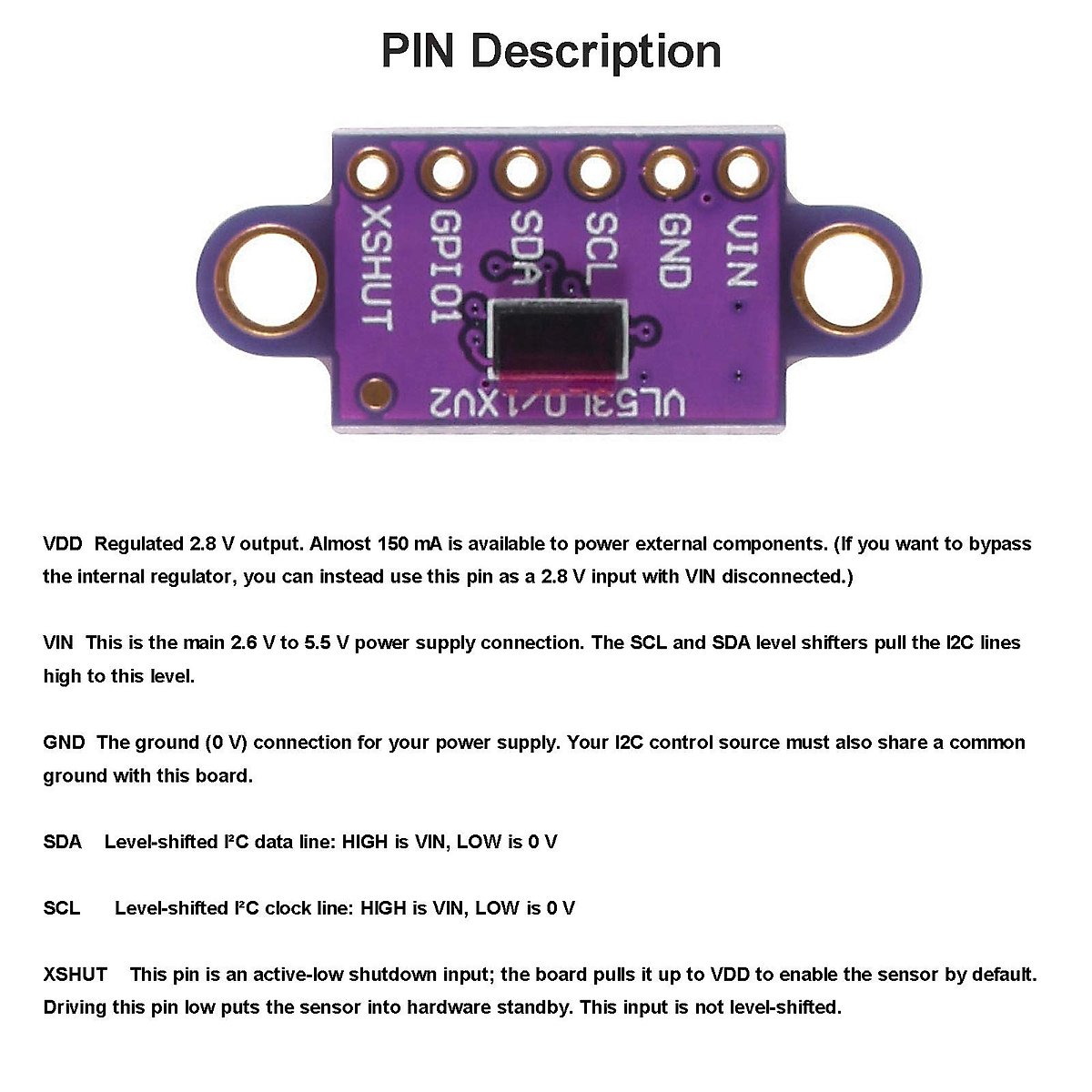 ALAMSCN VL53L0X Time-of-Flight (ToF) Laser Ranging Sensor Breakout VL53L0XV2 Laser Flight Distance Measurement Module I2C IIC for Arduino(Pack of 4)