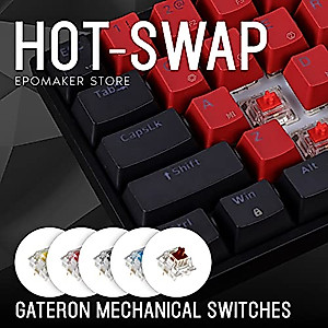 EPOMAKER SKYLOONG SK61 60% Hot Swappable RGB Mechanical Gaming Keyboard, Programmable NKRO with Shine Through PBT Keycaps, IP6X Waterproof, for Win Mac Gamer (Gateron Mechanical Red, Wine Red)