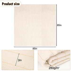 85" x 85" Primary Tufting Cloth with Marked Lines,Monk Cloth Fabric for Punch Needle,Large Overlocking Tufting Cloth,Burlap Tufting Cloth for DIY Rug-Punch Tufting Gun