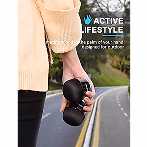 BassPal Portable Bluetooth Speakers, Small True Wireless Stereo (TWS) Speaker with Radio, IPX5 Waterproof, HD Sound & Enhanced Bass, Mini Pocket Size for Home Travel Shower Pool Beach Outdoor-2 Pack