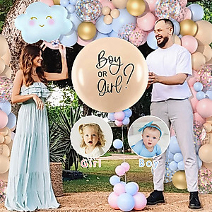 DoreenBow Baby Boxes Gender Reveal Balloon Decorations Kit Pink and Blue Balloons Arch Kit 4Pcs Baby Box with Letters(BABY) for Baby Shower Birthday Decor Gender Reveal Party Decor Supplies