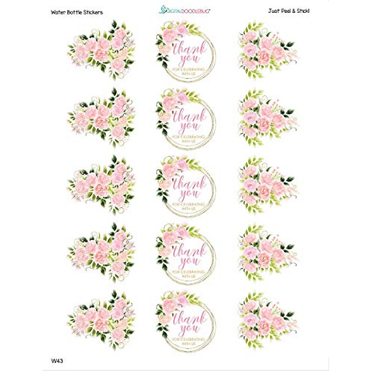 30 Water Bottle Labels Thank You for Celebrating With Us